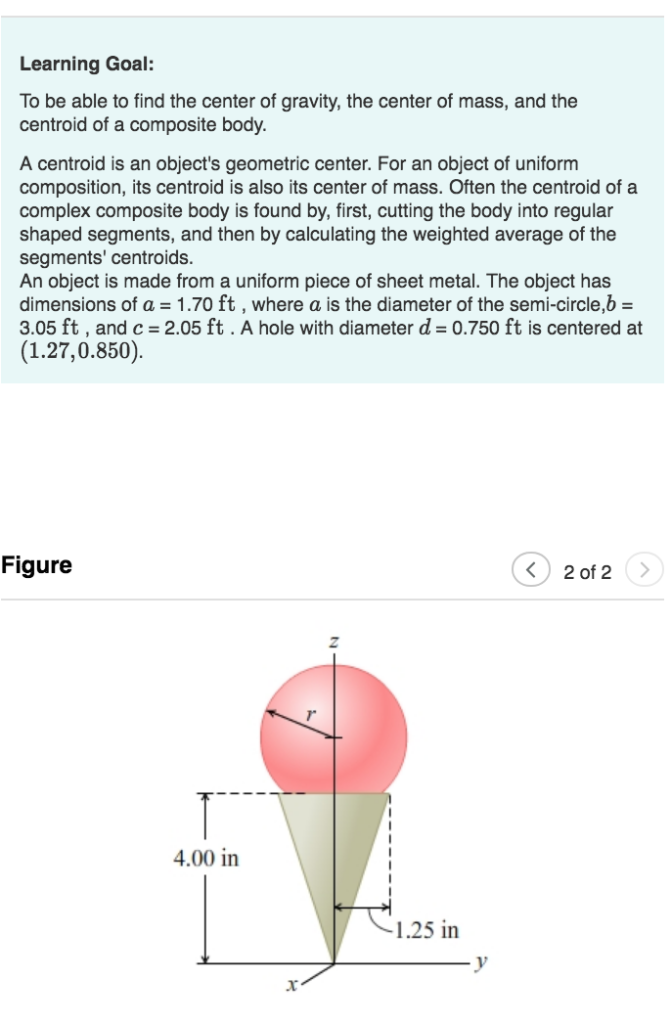 Solved Learning Goal: To be able to find the center of | Chegg.com