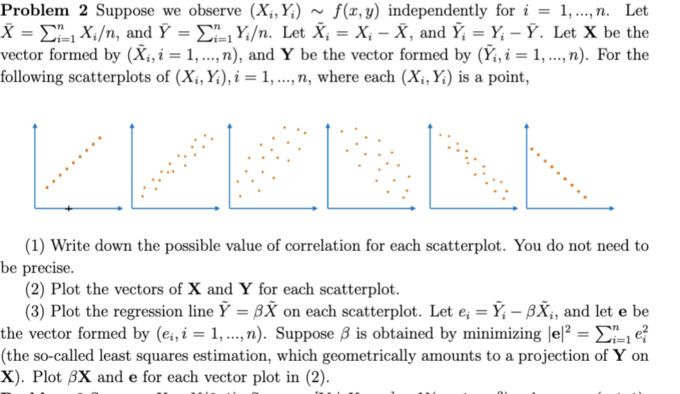Solved Problem 2 Suppose we observe (Xi,Yi)∼f(x,y) | Chegg.com