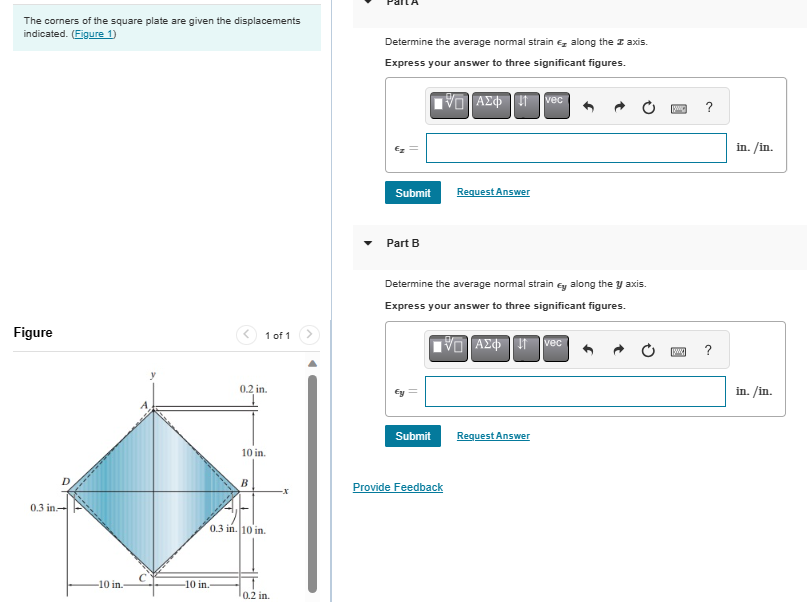 Solved The corners of the square plate are given the | Chegg.com