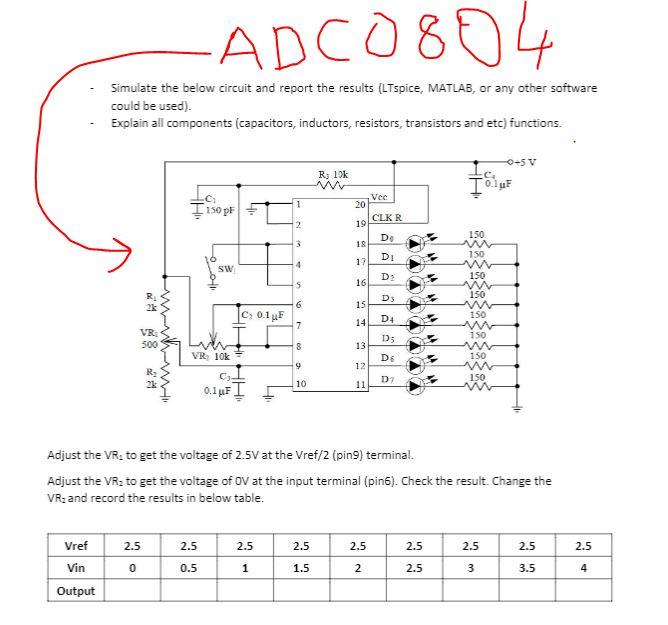 Solved ADCO 804 Simulate the below circuit and report the | Chegg.com