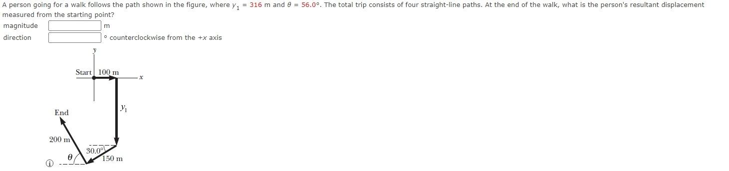 Solved A person going for a walk follows the path shown in | Chegg.com