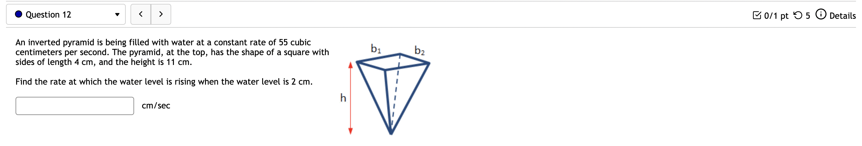 Solved Question 12 B0/1 pt 55 Details An inverted | Chegg.com