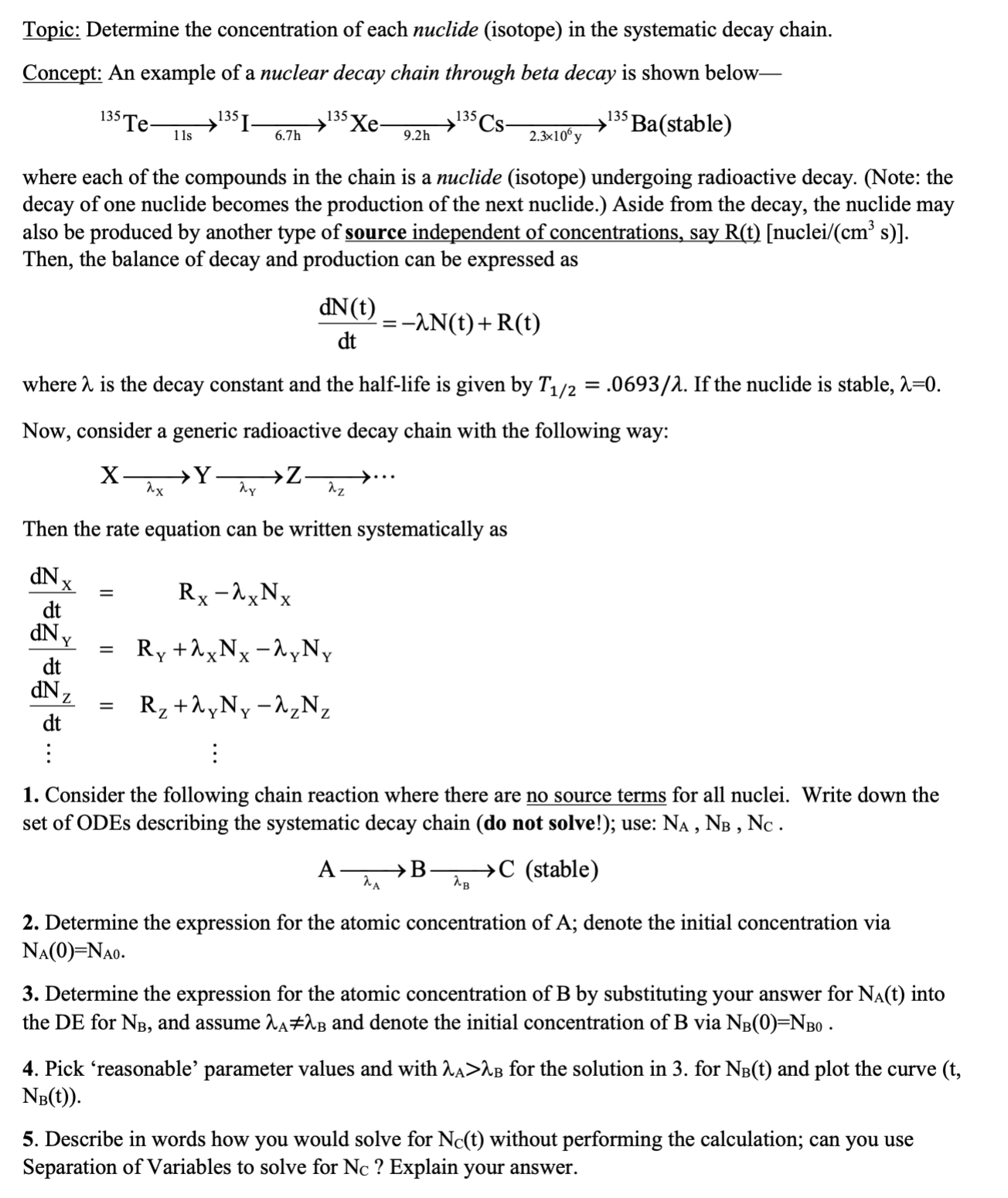 Solved Topic: Determine the concentration of each nuclide | Chegg.com