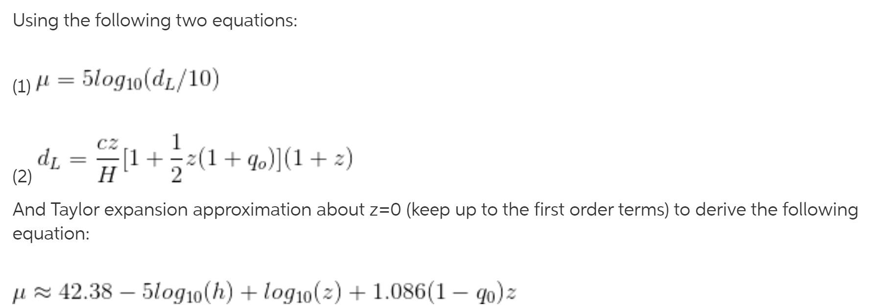 Solved Using the following two equations: (1) H1 = | Chegg.com