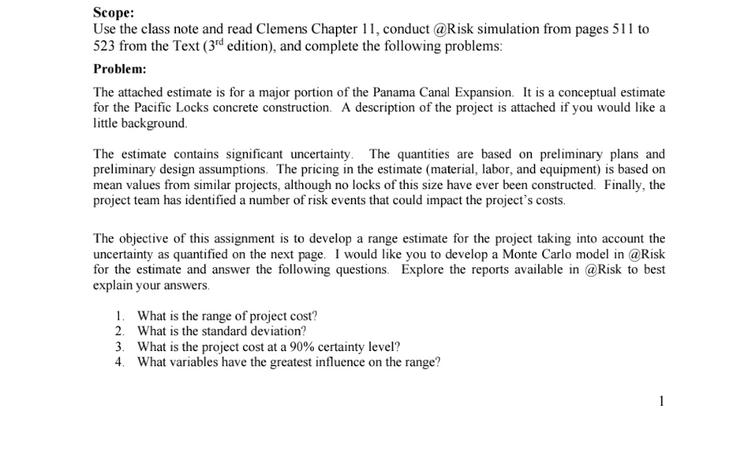 Solved Scope: Use the class note and read Clemens Chapter | Chegg.com
