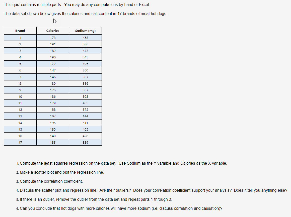 Solved This quiz contains multiple parts. You may do any | Chegg.com