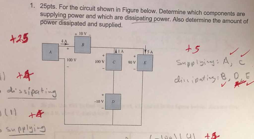 Solved 1. 25pts. For the circuit shown in Figure below. | Chegg.com