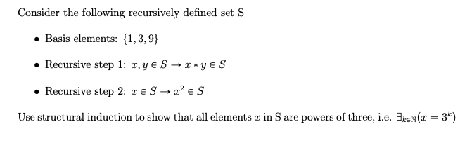Solved Consider the following recursively defined set S | Chegg.com