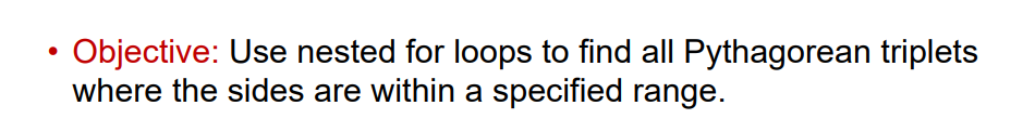 Objective: Use nested for loops to find all | Chegg.com