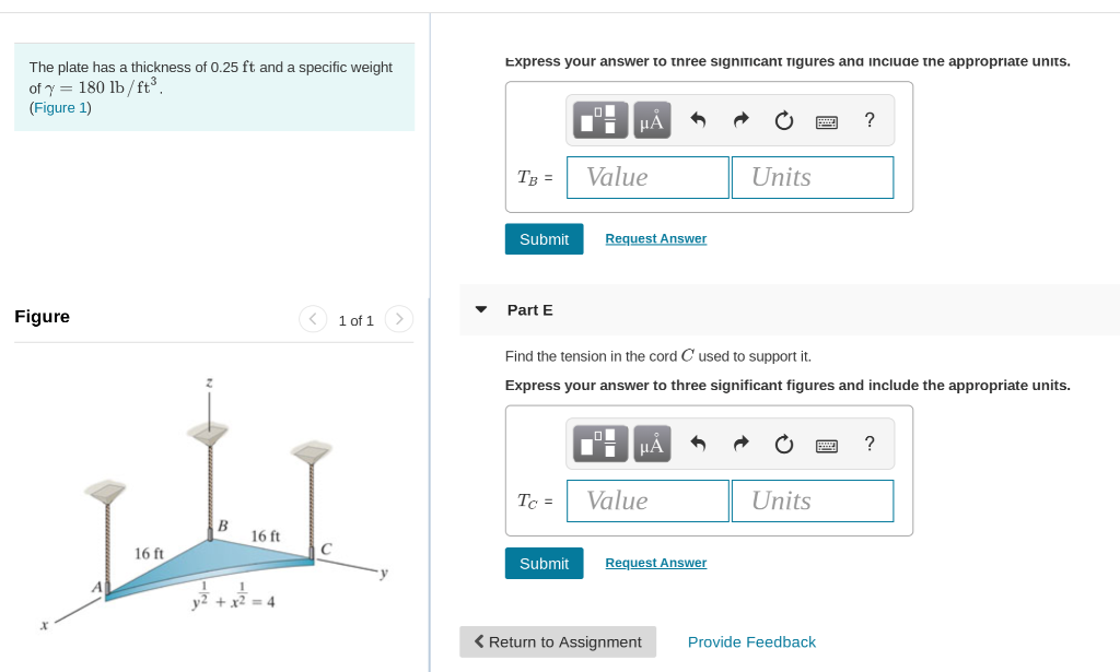 Solved The plate has a thickness of 0.25 ft and a specific | Chegg.com
