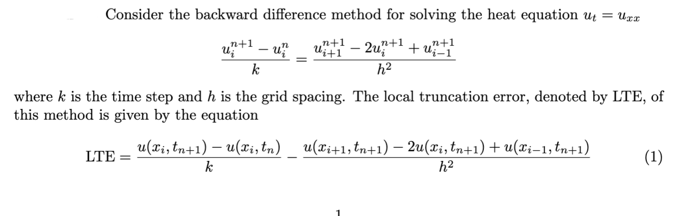 Solved Consider the backward difference method for solving | Chegg.com