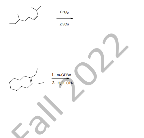 Solved Zn/Cu CH2I2 1. m-CPBA 2. H2O,OH− | Chegg.com