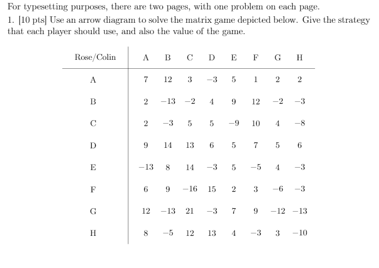Solved For typesetting purposes, there are two pages, with | Chegg.com