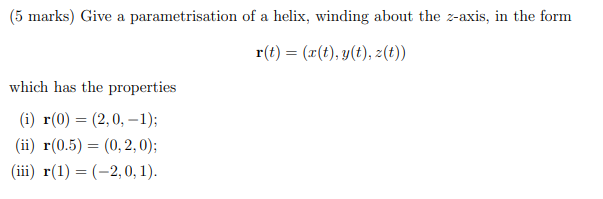 Solved create parametric equations for x(t), y(t) and z(t) | Chegg.com