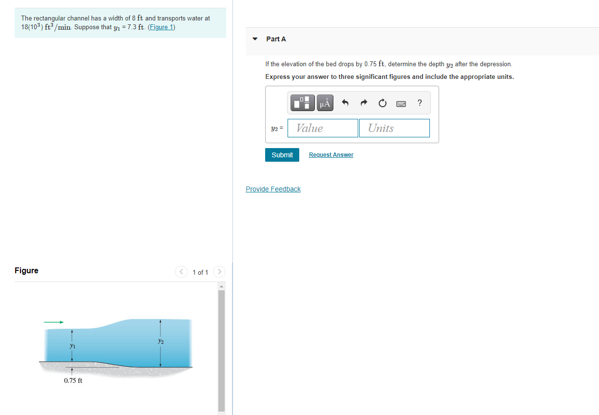 Solved The rectangular channel has a width of 8 ft and | Chegg.com