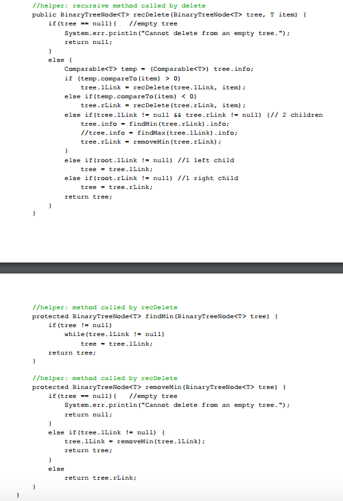 1. Extend the class BinaryTree to include a boolean | Chegg.com