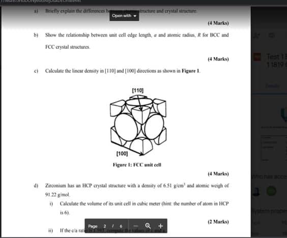 Solved Briefly eaplain the differences tructure and crystal | Chegg.com