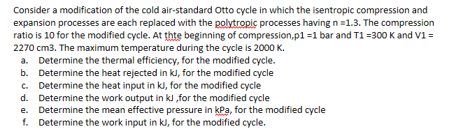 Solved Consider a modification of the cold air-standard Otto | Chegg.com