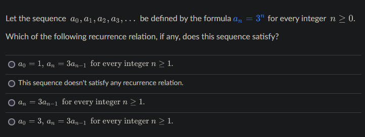 Solved Let the sequence a0,a1,a2,a3,… be defined by the | Chegg.com