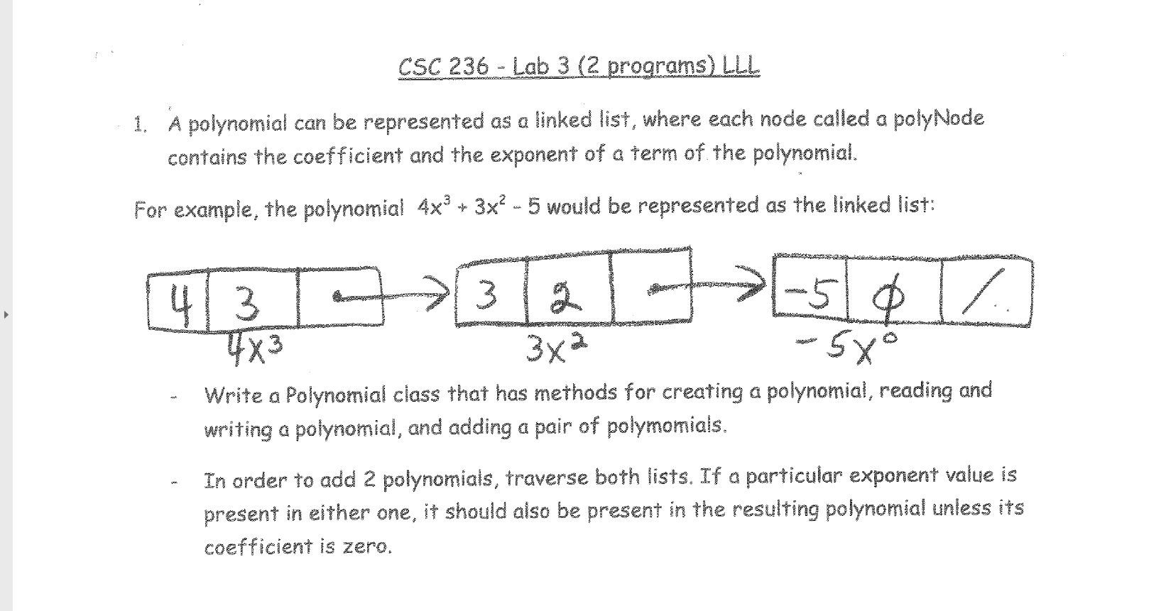 Solved 1. A polynomial can be represented as a linked list, | Chegg.com