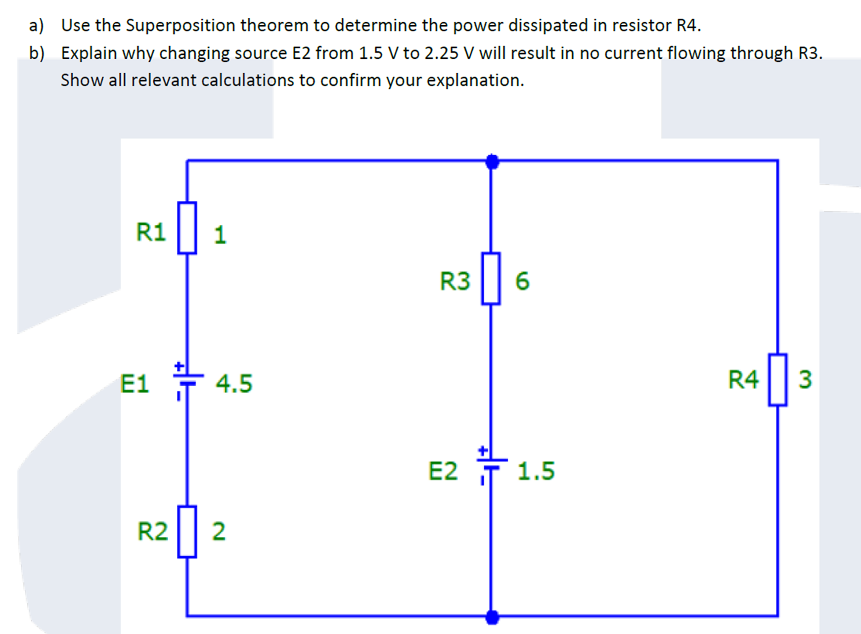 Solved a) Use the Superposition theorem to determine the | Chegg.com