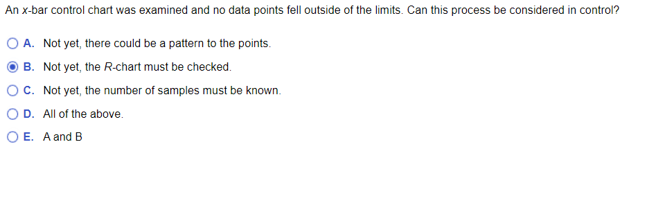 Solved An x-bar control chart was examined and no data | Chegg.com