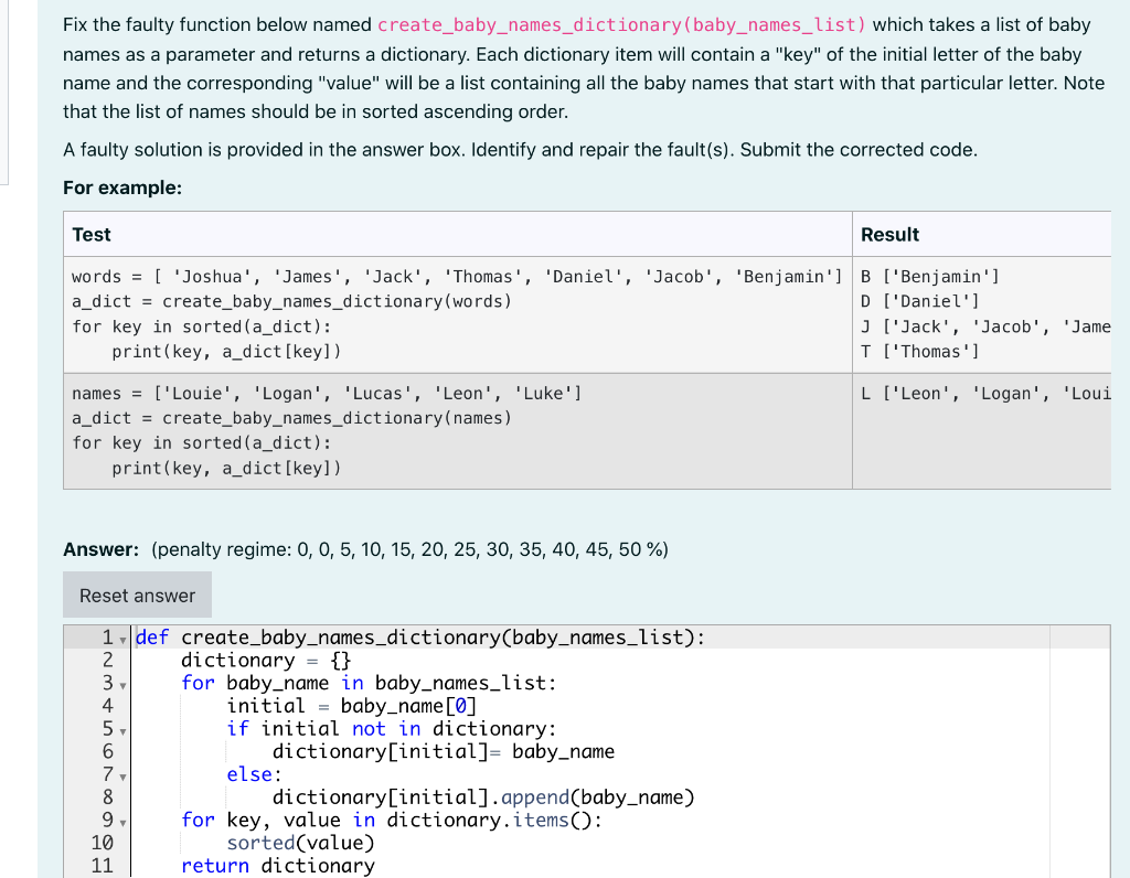 Solved Fix the faulty function below named | Chegg.com