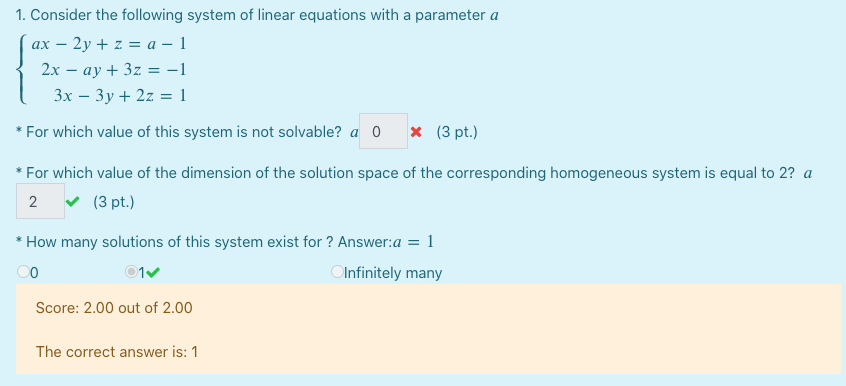 Solved 1. Consider the following system of linear equations | Chegg.com