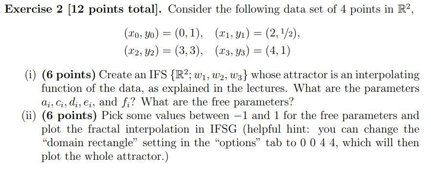 Solved Exercise 2 [12 points total]. Consider the following | Chegg.com