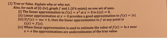 Solved True or False. Explain why or why not. Also, for each | Chegg.com