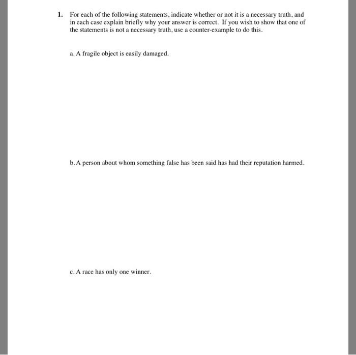 For each of the following statements, indicate | Chegg.com