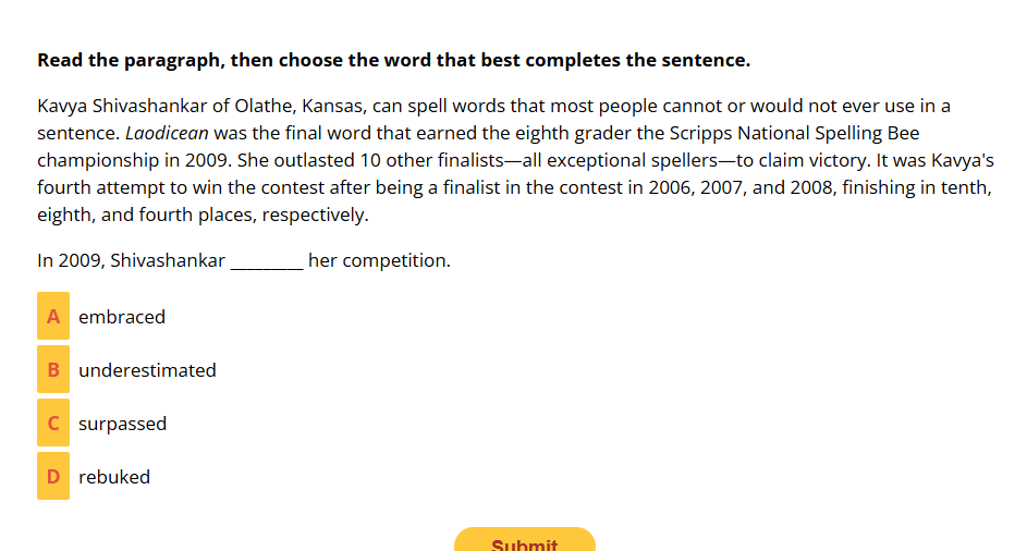 Read the paragraph, then choose the word that best | Chegg.com