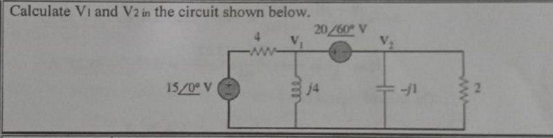 Solved Calculate Vi and V2 in the circuit shown below. | Chegg.com