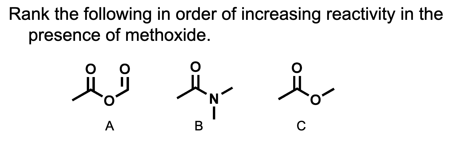 Solved Rank the following in order of increasing reactivity | Chegg.com