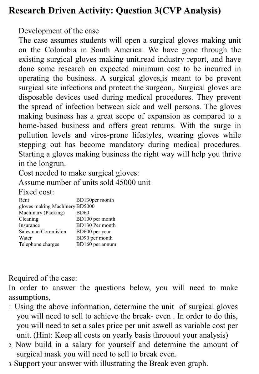 Solved Development of the case The case assumes students | Chegg.com