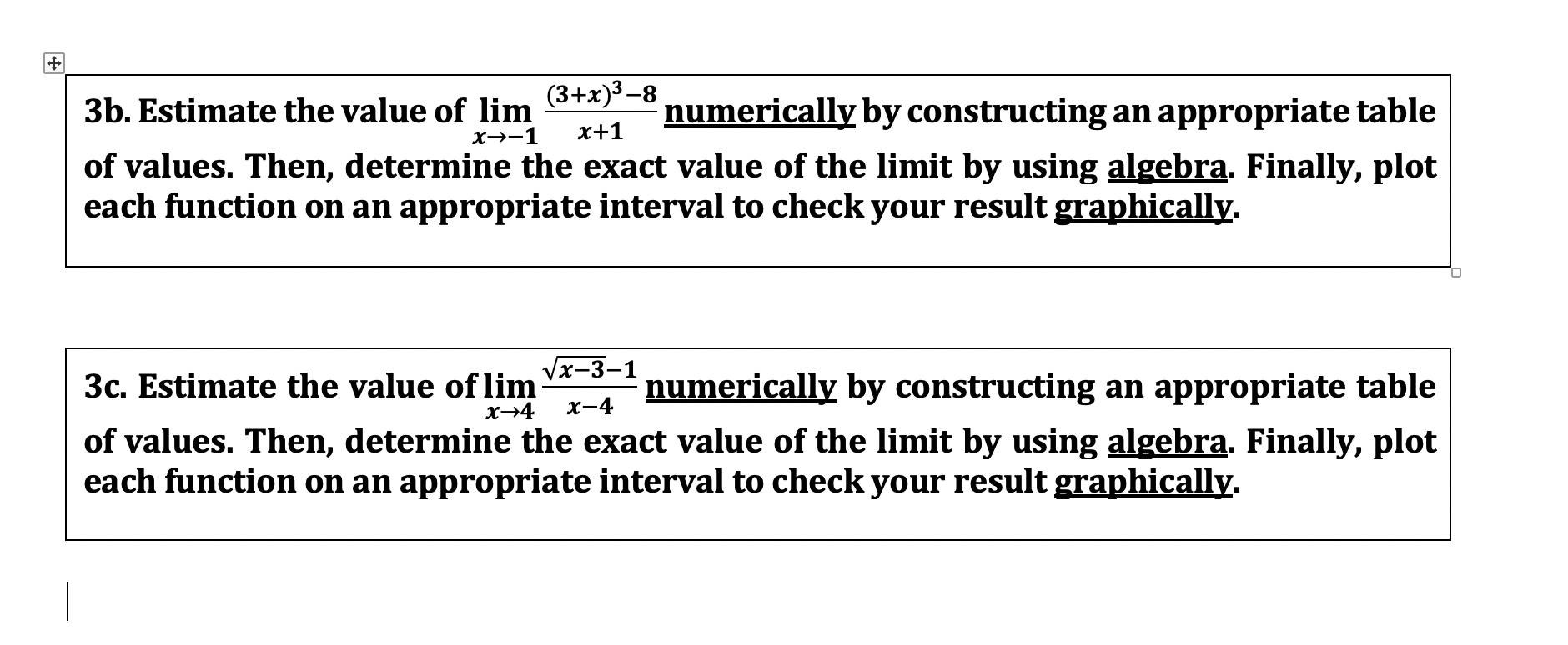 Solved 3For 3b I need only the algebra part. For 3C I need | Chegg.com