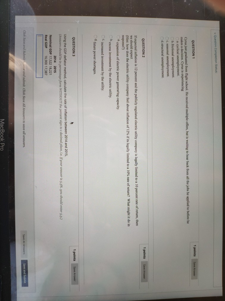 Solved v Question Completion Status QUESTION 1 1 points Save | Chegg.com