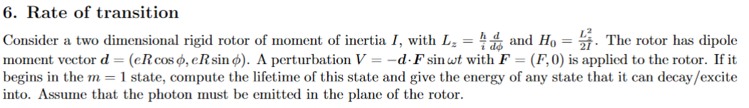 Solved 6. Rate of transition Consider a two dimensional | Chegg.com