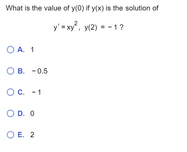 Solved What is the value of y(0) if y(x) is the solution of | Chegg.com