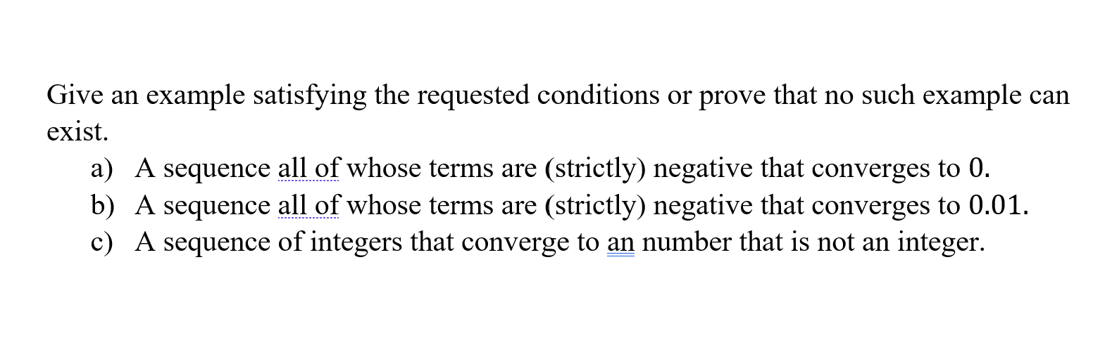 Solved Give an example satisfying the requested conditions | Chegg.com