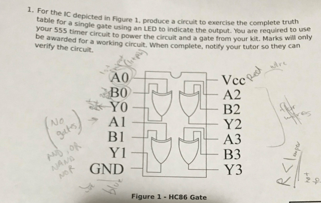 Solved 1. For the IC depicted in table for a Figure 1, | Chegg.com
