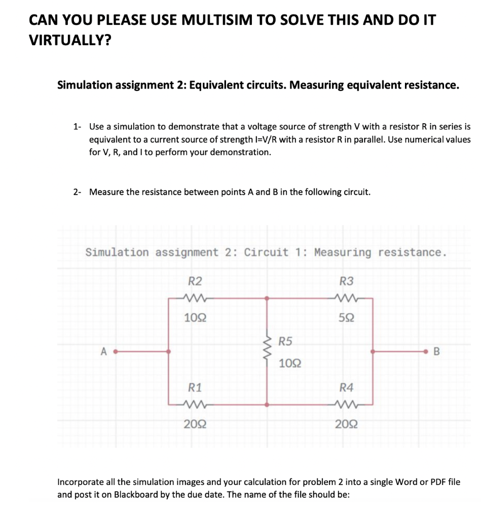 Solved CAN YOU PLEASE USE MULTISIM TO SOLVE THIS AND DO IT | Chegg.com