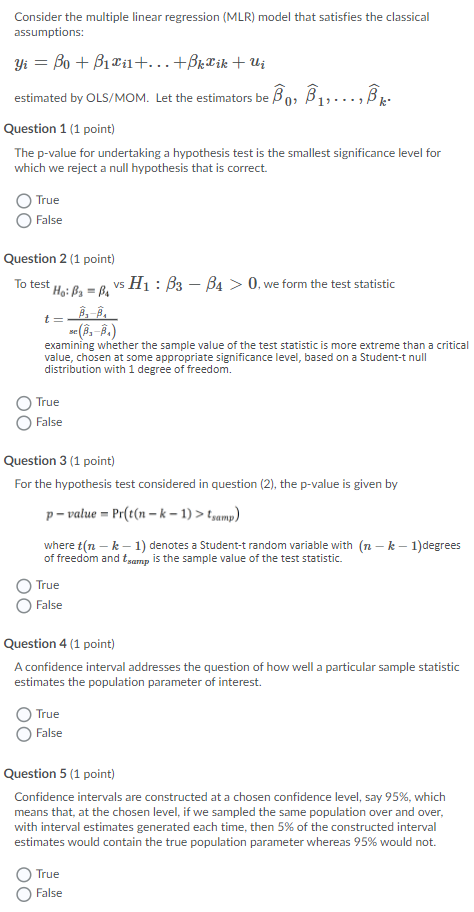 Solved Consider the multiple linear regression (MLR) model | Chegg.com