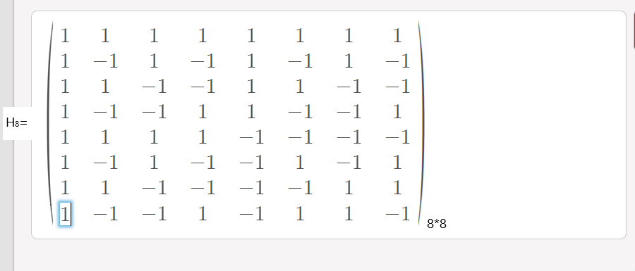 a) Let H8 be the Hadamard matrix of order 8 | Chegg.com