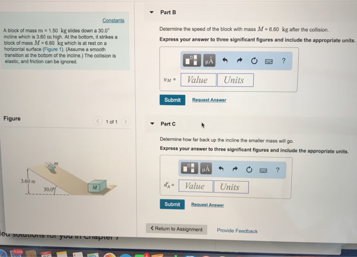 Solved Constants ? Part A A block of mass m 1.50 kg slides | Chegg.com