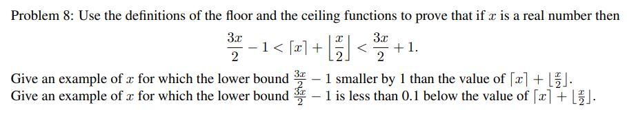 Solved Problem 8: Use the definitions of the floor and the | Chegg.com