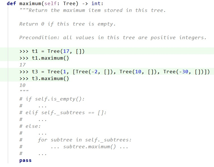 Solved def maximum(self: Tree) -> int: '""Return the maximum | Chegg.com
