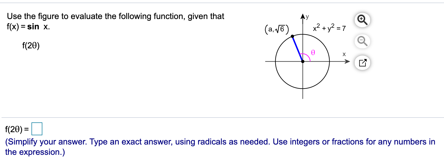 Solved Use the figure to evaluate the following function, | Chegg.com
