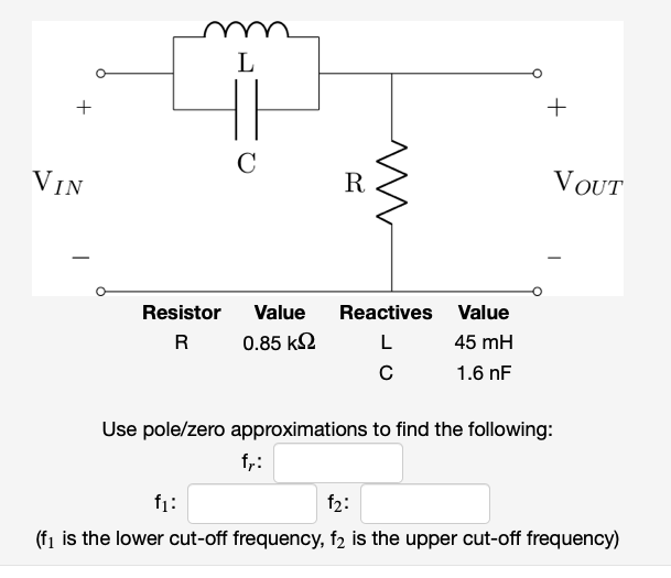 Solved (1 point) R. C voUT(t) Find values of R and C that | Chegg.com
