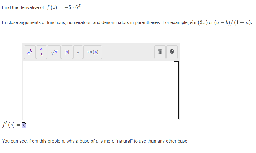 Solved Find the derivative of f(x) = -5.67 Enclose arguments | Chegg.com